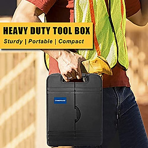 COMOWARE 130 Piece Tool Set, General Household Hand Tool Kit with Plastic Toolbox Storage Case