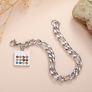 LIKGREAT Hebrew Inscription 12 Tribes of Israel Bracelet Hoshen Breastplate Bracelet High Priest Israel Jewelry for Women