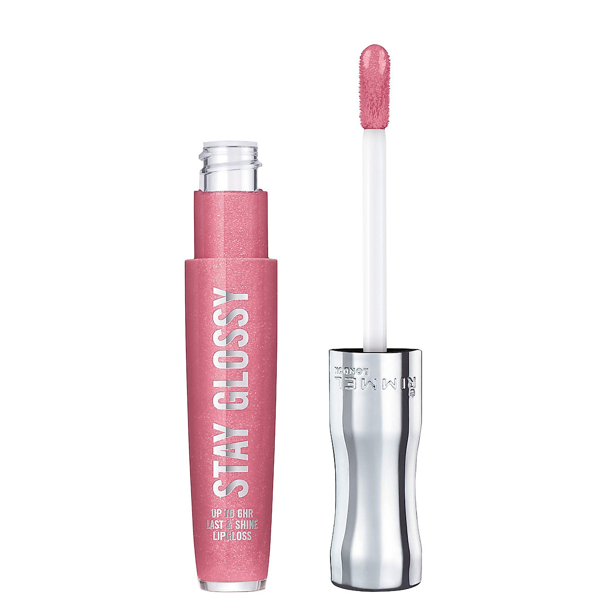 Rimmel Stay Glossy Lip Gloss - Non-Sticky and Lightweight Formula for Lip Color and Shine - 140 Flower Power, .18oz