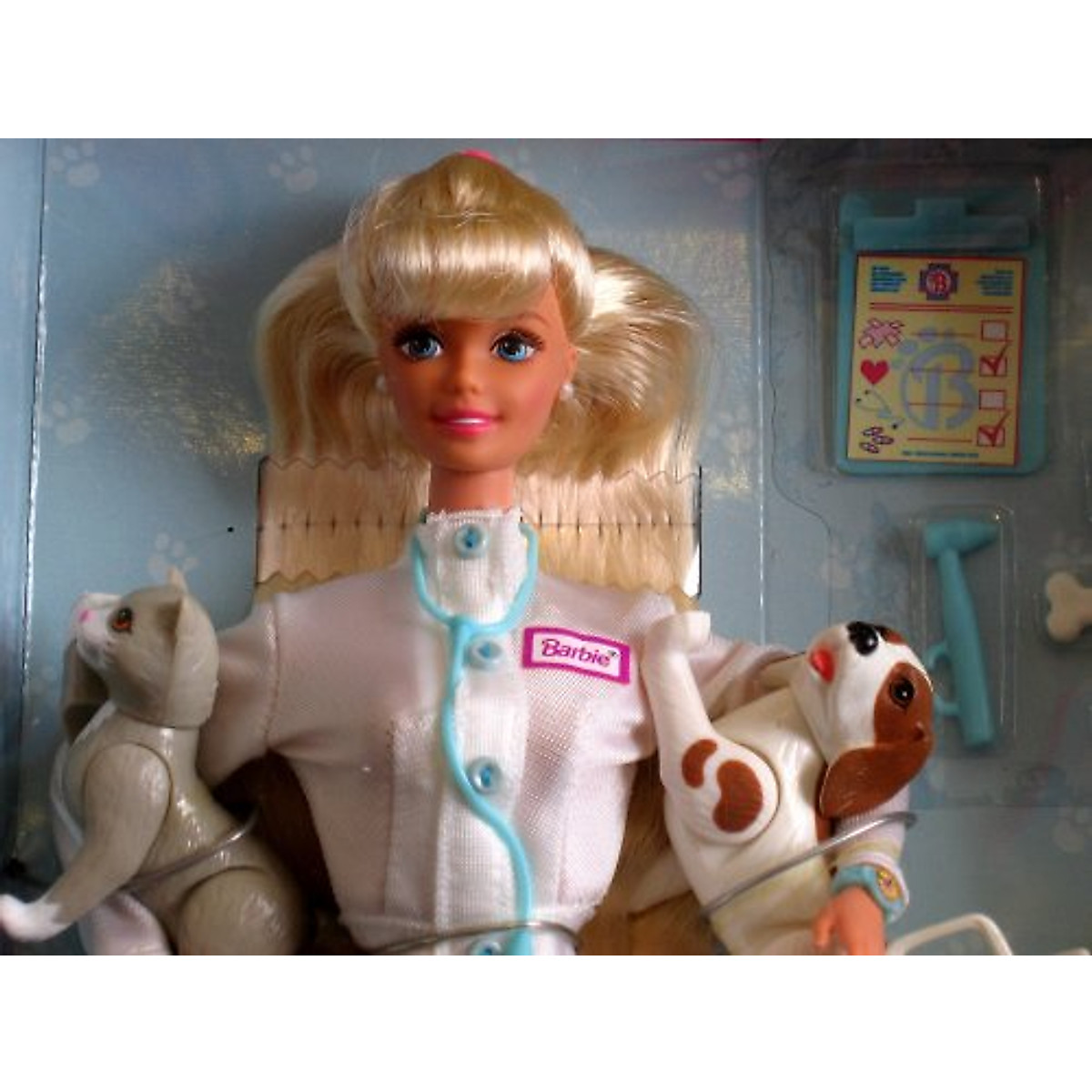 1996 Barbie Pet Doctor with dogs and cat (adorable pets magically wiggle-waggle when you pet them)