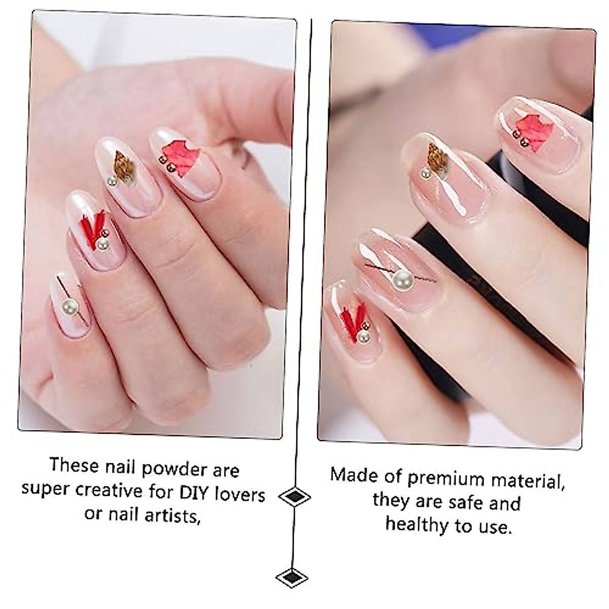 FRCOLOR 1 Set Nail Art Accessories Glitter Decor Glass Charms Pearl Trim Glitter Ornaments Nail Decor Shiny Manicures Ornaments Shinny Manicure Decor Nail Supplies Assorted Plastic