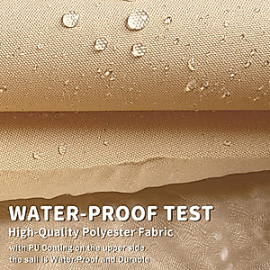 LOVE STORY Waterproof 6'5''x10' Triangle Sand Sun Shade Sail Cannoy UV Resistant for Outdoor Patio Garden Backyard