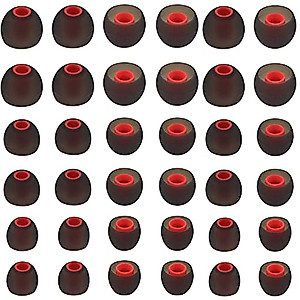 Rqker Earbud Tips Soft Silicone Earbuds Replacement Tips Fit for in-Ear Headphones (Inner Hole from 3.8mm -4.2mm) 18 Pairs S/M/L Sizes Soft Silicone Ear Tips Earbud Covers Eartips 18 Pairs BlackRed