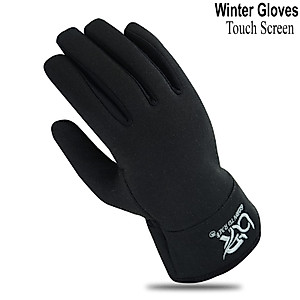 Cycling Gloves 100% Waterproof Touch Screen Unisex Gloves | Fleece Gloves for Men Women | Full Finger Gloves | Touch Screen Gloves with Hipora Ideal for Cycling Running Driving Hiking (Black-XS)