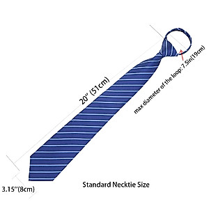 AUSKY 6PACK Mens Zipper Necktie,Regular Long Adjustable Pre Tied Clip on Easy Neck Tie for Men Formal Silk ties 3.15in Wide