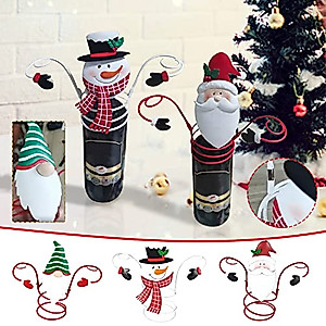 Christmas Holiday Wine Bottle Glass Holders, Snowman Santa Claus Gnome Organizer Rack, Christmas Home Decor Kitchen Storage Bar, Wine Cellar, Cabinet, Pantry,Rack Bar (Set of 3)