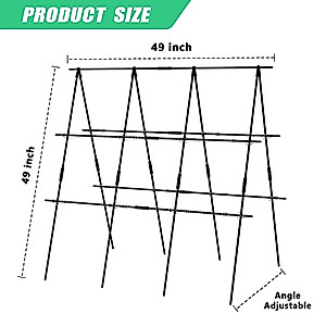 DoCred Cucumber Trellis, A Frame Trellis Metal Garden Trellis for Climbing Plant Cucumber, Flowers, Melon, Vegetables