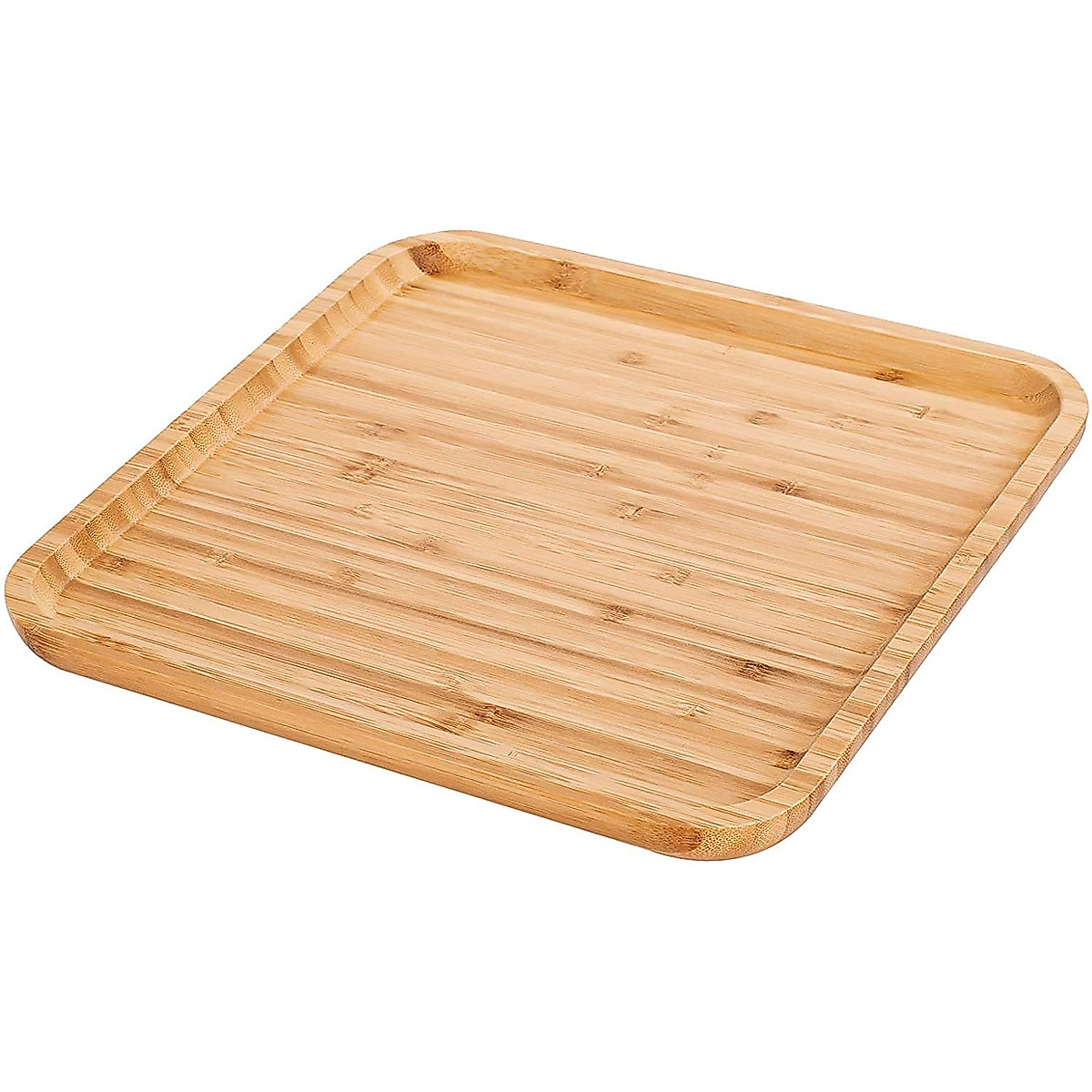 Bearstar 2-Pack Bamboo Square Plates ,12 Inches Cheese Plates Coffee Tea Serving Tray Fruit platters Party Dinner Plates Sour Candy Tray