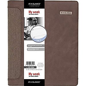 AT-A-GLANCE Day Runner Undated Harrison Leather Day Planner, 8-1/2-x-11-inch (307-0304), Brown