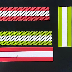 NOZUONO High Visibility Reflective Heat Transfer Vinyl Iron On Tape for Clothing 2in x 5yd (Fluorescent Yellow Striped)