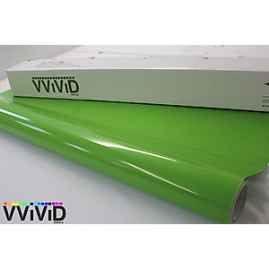 VViViD Lime Green Gloss 60 Inches x 1 Foot Car Wrap Vinyl Roll with Air Release 3MIL-VViViD8