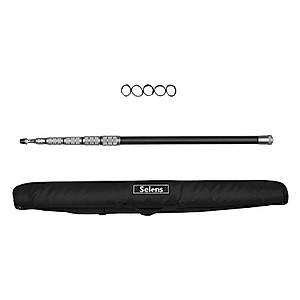 Selens Mic Boom Pole Portable Microphone Boom Arm 5-Section Extendable Handheld Mic Arm Microphone Holder for Sound Recording, Video, Broadcast and Electronic News Gathering, 2.7ft-9.8ft