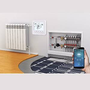 Wengart WiFi Smart Thermostat WG02B05,Heat Only 2.4GHz Wi-Fi APP TUYA for Radiant Floor Heating,Compatible with Alexa Echo/Google Home,AC90-240V Max3A White Backlight