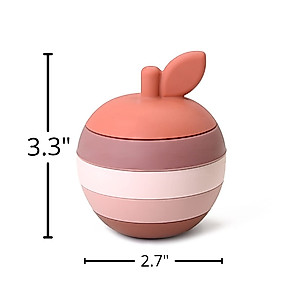 Rosie Bee Silicone Apple Stacker Toy for Kids, Toddlers, Babies - Baby Teether Toys, Stacking, Nesting, Sorting, Puzzle, Blocks, Travel, Bath, Sensory, Gift, Educational, Montessori