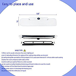 vabomn Vacuum Sealer-Food Vacuum Sealer for Food Saver， Airtight Food Storage ，Dry and wet food storage，with 10Pcs Seal Bags (white)