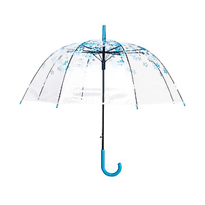 ThreeH Clear Cherry Umbrella Auto Open Transparent Windproof for Kids or Outdoor Weddings 32 Inches Diameter,KS11 Blue