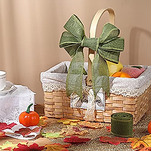 8 Rolls 32 Yards Fall Theme Ribbon Thanksgiving Wired Edge Ribbon Wrapping Ribbon Roll Autumn Decorative Ribbon for Autumn Harvest Thanksgiving Wreath Decoration (Buffalo Plaid Pattern)