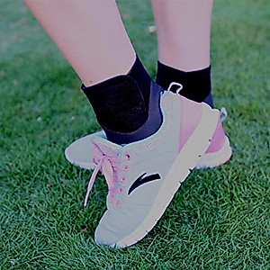 Manheat Ankle Support Brace Breathable Adjustable Compression Fitness Left+Right Ankle Braces Elastic Sprain Foot Sleeve Sports Ankle Strain Strap Plantar Fasciitis Achilles Tendonitis 1 Pair (Black)