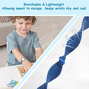 Nylon Band Compatible with Apple Watch Series 10 9 8 7 6 5 4 3 SE SE2 38mm 40mm 41mm 42mm, Soft Loop Sport Replacement Strap for iWatch Boy Girl Small Wrist - Black+Blue