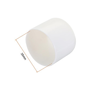 uxcell 10pcs Rubber End Caps 35mm ID Vinyl Round Tube Bolt Cap Cover Screw Thread Protectors White