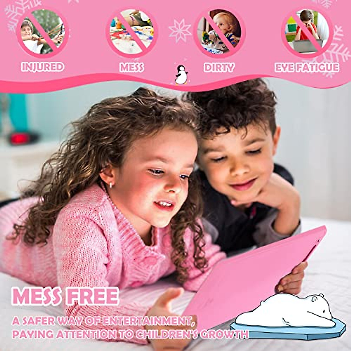 LCD Writing Tablet for Kids, 10 Inch Doodle Board Drawing Pad for Kids Drawing Tablet Toys for 3-6 Years Old Girls Boys, Pink