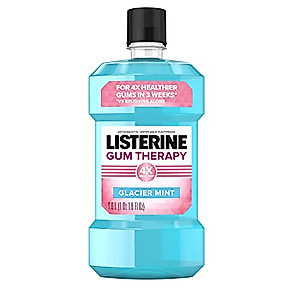 Listerine Gum Therapy Antiplaque & Anti-Gingivitis Mouthwash, Oral Rinse to Help Reverse Signs of Early Gingivitis like Bleeding Gums, ADA Accepted, Glacier Mint, 1 L