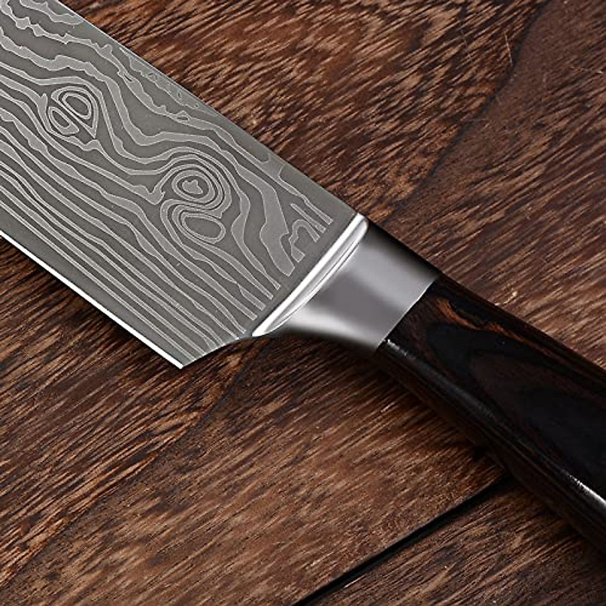 JINGYI 7 Inch Kitchen Knife, Asian Knife Japanese Chef Knife made of German High Carbon Stainless Steel, Ergonomic Handle, Ultra Sharp