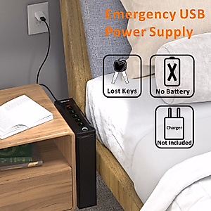 Z ZLJUAN Mounted Gun Safe for Pistols,Quick-Access Handgun Safe for Nightstand Bedside Desk Bed Gun Safes,Pistol Safe with Keypad Lock,Key