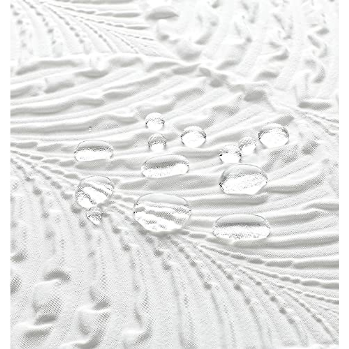 Gibelle White Shower Curtain for Bathroom, 3D Embossed Textured Fabric Shower Curtain, Modern Farmhouse Chic Soft Cloth Shower Curtain Set with Hooks, 72x72