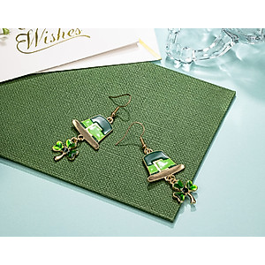 ST Patricks Day Lucky Charm Blessed Hat Clover earrings Saint Patrick's gift