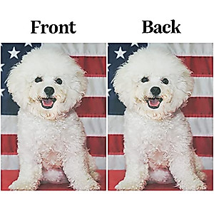 Bichon Dog Garden Flag Dog Holiday Flags Garden Flag 12 x 18 Inches for Yard, Garden and Home