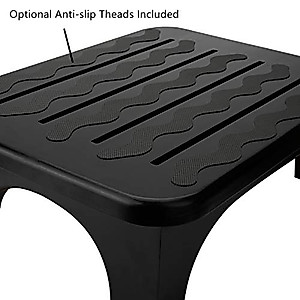 URFORESTIC Solid Wood Bed Step Stool Super Large/Bedside Steps for High Beds/Solid Wood Super Sturdy Hold Up to 500 LBS (Dark Walnut)