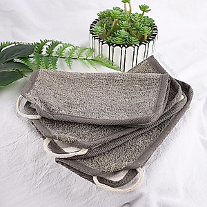 Framendino, 3 Pack Dual-Textured Exfoliating Washcloth with Soft and Scrubbing Side Body Exfoliation Wash Clothes for Bath Shower