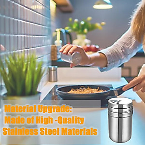 EZYoutdoor 6Pcs Stainless Steel Spice Shaker, Camping Spice Kit with Travel Bag, Salt and Pepper Shakers Set For Salt Sugar Spice Dry Herb Spice, for Home or Outdoor Use