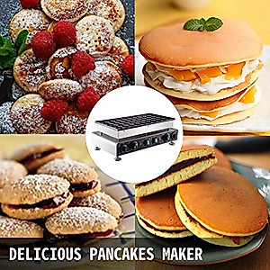 VBENLEM 110V Mini Dutch Pancake Baker 50PCS 1700W Commercial Electric Nonstick Waffle Maker Machine 1.8 Inches for Home and Restaurants