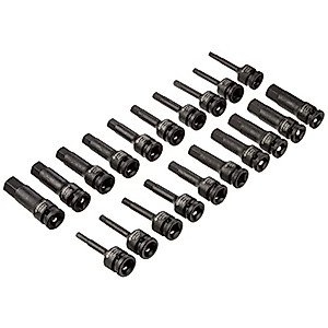 Amazon Brand - Denali 20-Piece 1/2-Inch Drive Impact Hex Driver Set with, SAE/Metric Size Carrying Case
