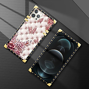 Yuning419 Butterfly Diamond Case for iPhone 13 Pro Max, Luxury Soft TPU Shockproof Protective Hard PC Case