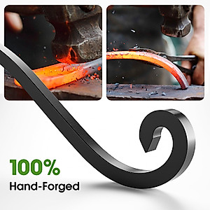 EPHECH 6Pack Heavy Duty Hanging Plant Hanger Hook for Outdoor and Indoor, 12Inch Wall Hanging Basket Bracket, Black Metal Outdoor Hanging Bracket for Hanging Flower Pot Bird Feeder Lanterns