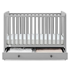 babyGap by Delta Children Graham 4-in-1 Convertible Crib with Storage Drawer TrueSleep Crib and Toddler Mattress (Bundle), Grey/Dark Grey