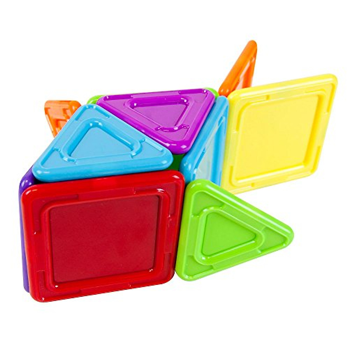 Magformers Rainbow Opaque Solid Set (14-pieces) Basic Magnetic Building Blocks, Educational Magnetic Tiles Kit , Magnetic Construction STEM Set