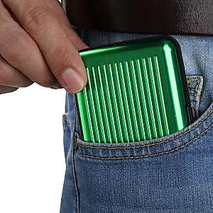 Set of 6 Aluminium Metal Credit Card Wallet Holder/Moneybag Storage- Prevent Identity Theft by Blocking RFID Scanning of Your Credit Cards (Assorted Colors) Size 11x7x5.2cm