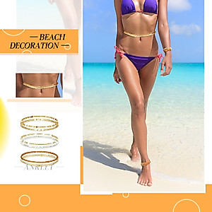 18 Pcs Beads for Waist Beads Chains for Women African Waist Ankle Bracelets Body Chains, Stretchy Waist Beads Chain (Retro Style)