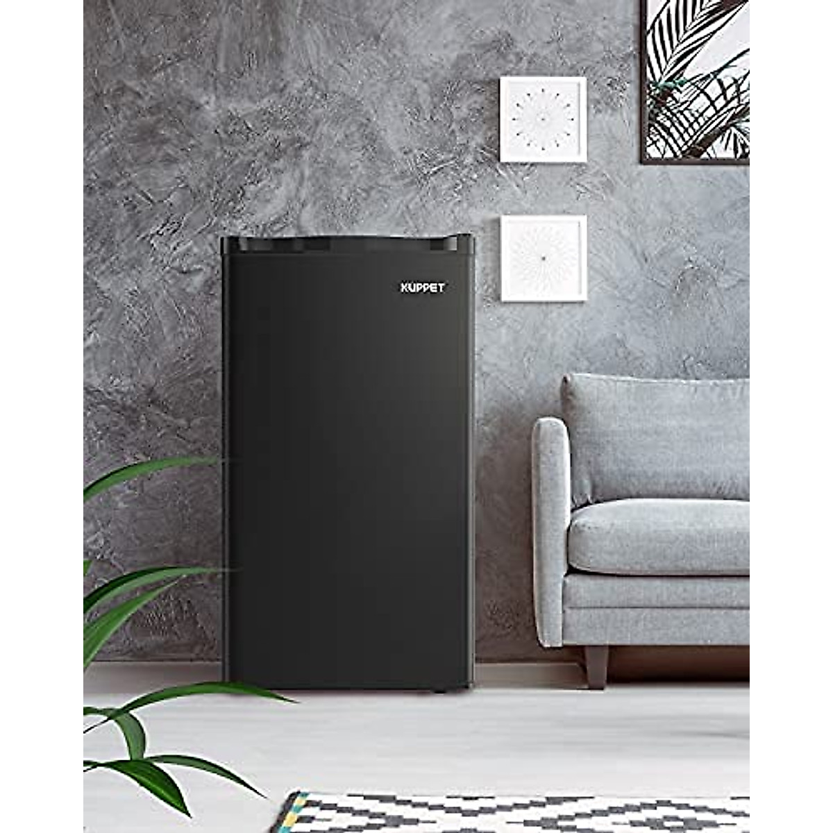 NA 3.2 Cu.Ft Single Door Mini Fridge, Compact Refrigerator Mini Refrigerator Small Drink Food Storage Machine for Dorm, Camper, Basement or Office (Black)