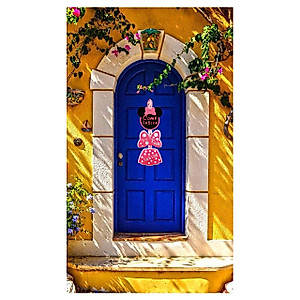 RORARO Minnie Mouse Theme Door Sign Come Inside Its Fun Inside Welcome Hanger For Girls Minnie Birthday Party Decorations Supplies Polka Dot Bowknot OH TWO DLES
