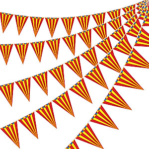 5 Packs Carnival Pennant Banner Party Decorations, Vintage Circus Theme Birthday Banner Bunting Decor, Carnival Themed Party Triangle Banner Flags Party Supplies for Indoor Outdoor