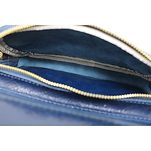 Floto Livorno Full Grain Leather Backpack Knapsack (Navy Blue)