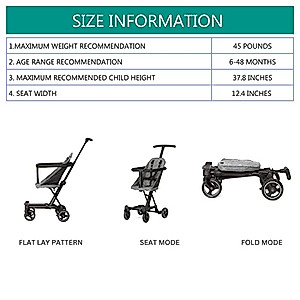 Dream On Me Lightweight And Compact Coast Rider Stroller With One Hand Easy Fold, Adjustable Handles And Soft Ride Wheels, Grey