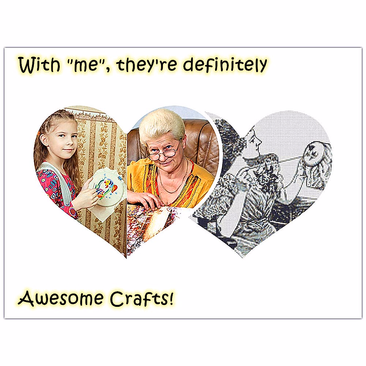 Cross Stitch Kits, Three Birds Awesocrafts Easy Patterns Cross Stitching Embroidery Kit Supplies Christmas Gifts, Stamped or Counted (Birds, Stamped)