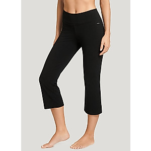 Jockey Women's Activewear Cotton Stretch Slim Flare Capri, Black, 2X