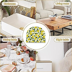 Napkin Holder, Clear Acrylic Paper Napkin Holders Tropical Plant Lemon Tissue Box Dispenser Stand Tabletop Space Saver Upright Napkin Towel Holders for Kitchen Restaurant Home Decor